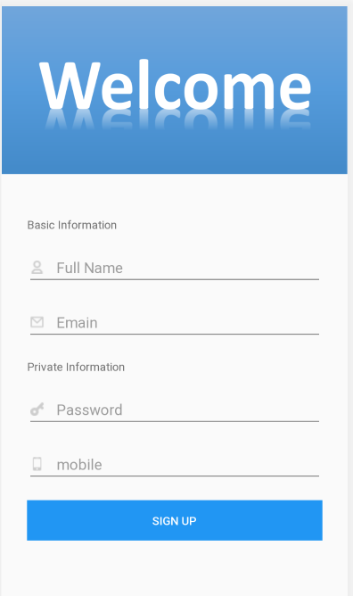 Solved Create an Android project with a UI to sign up, as | Chegg.com