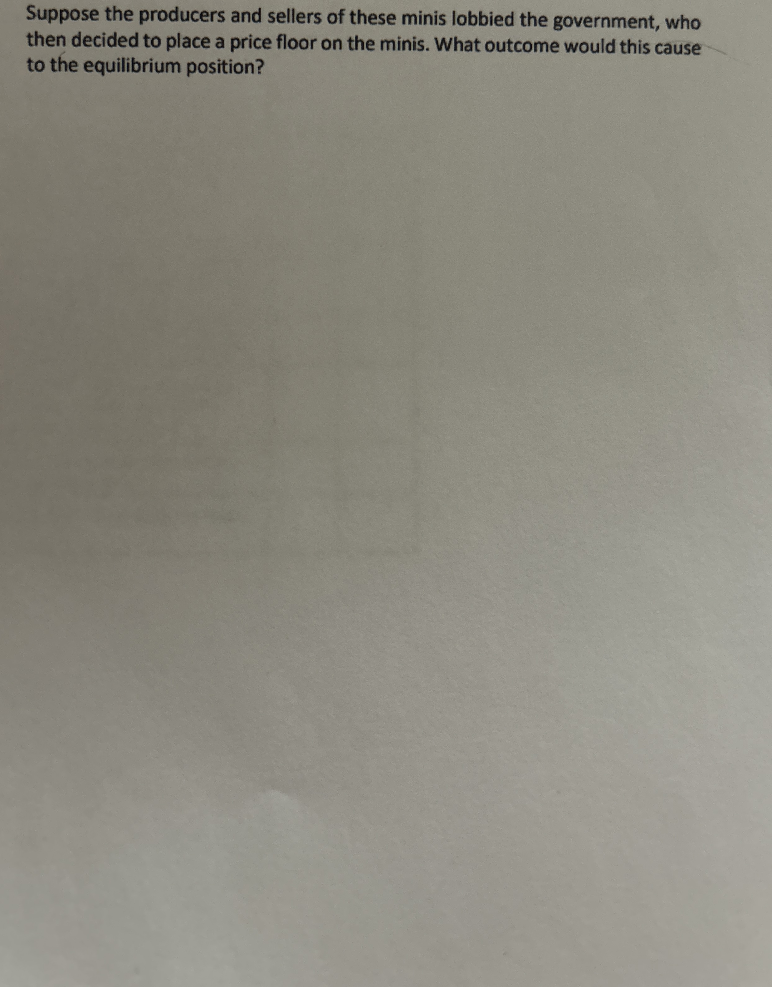 Solved Suppose the producers and sellers of these minis | Chegg.com