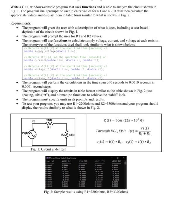 Solved Write A C Windows Console Program That Uses