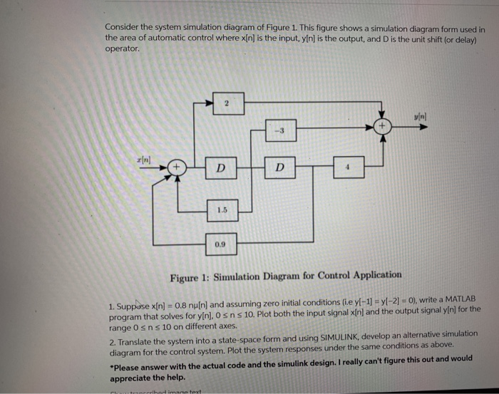Solved Consider the system simulation diagram of Figure 1. | Chegg.com