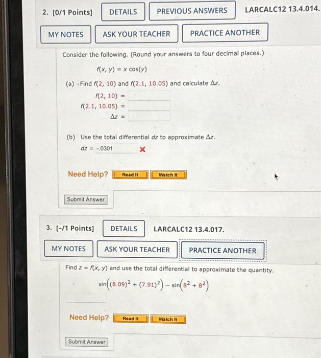 Solved Consider the following. (Round your answers to four | Chegg.com