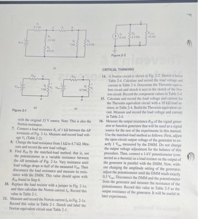 Solved TABLE 2-4 Thevenin Calculated Values I Load V Load | Chegg.com