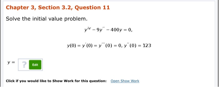 Solved Chapter 3, Section 3.2, Question 11 Solve the initial | Chegg.com