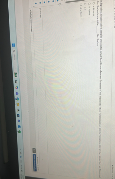 Solved Quention 23 ﻿of 3Independent simple random samples | Chegg.com