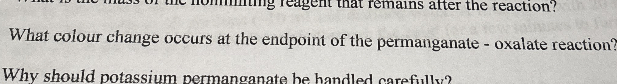 What colour change occurs at the endpoint of the | Chegg.com
