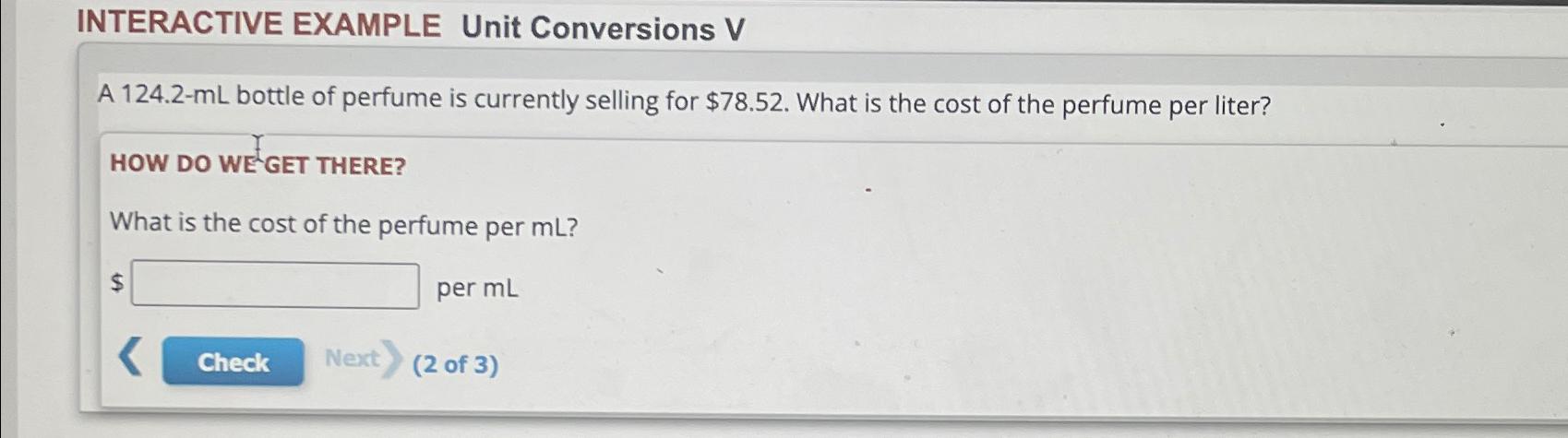Solved INTERACTIVE EXAMPLE Unit Conversions VA 124.2-mL | Chegg.com