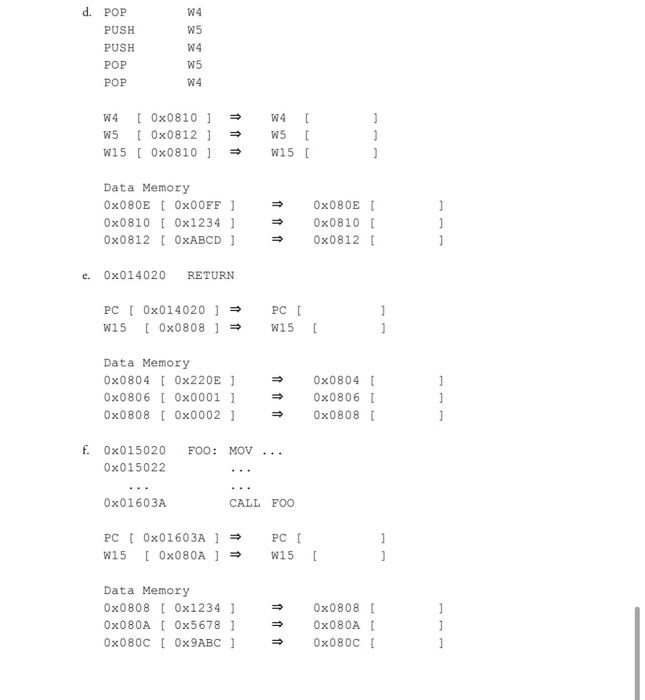 Solved 5. Fill in the contents of the registers and data | Chegg.com