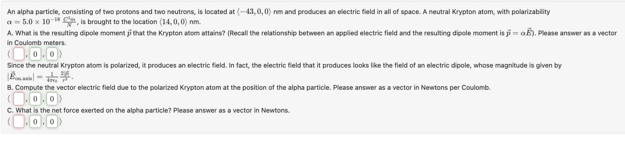 Solved HELP ME PLS !!!! ﻿An ﻿alpha particle, consisting of | Chegg.com
