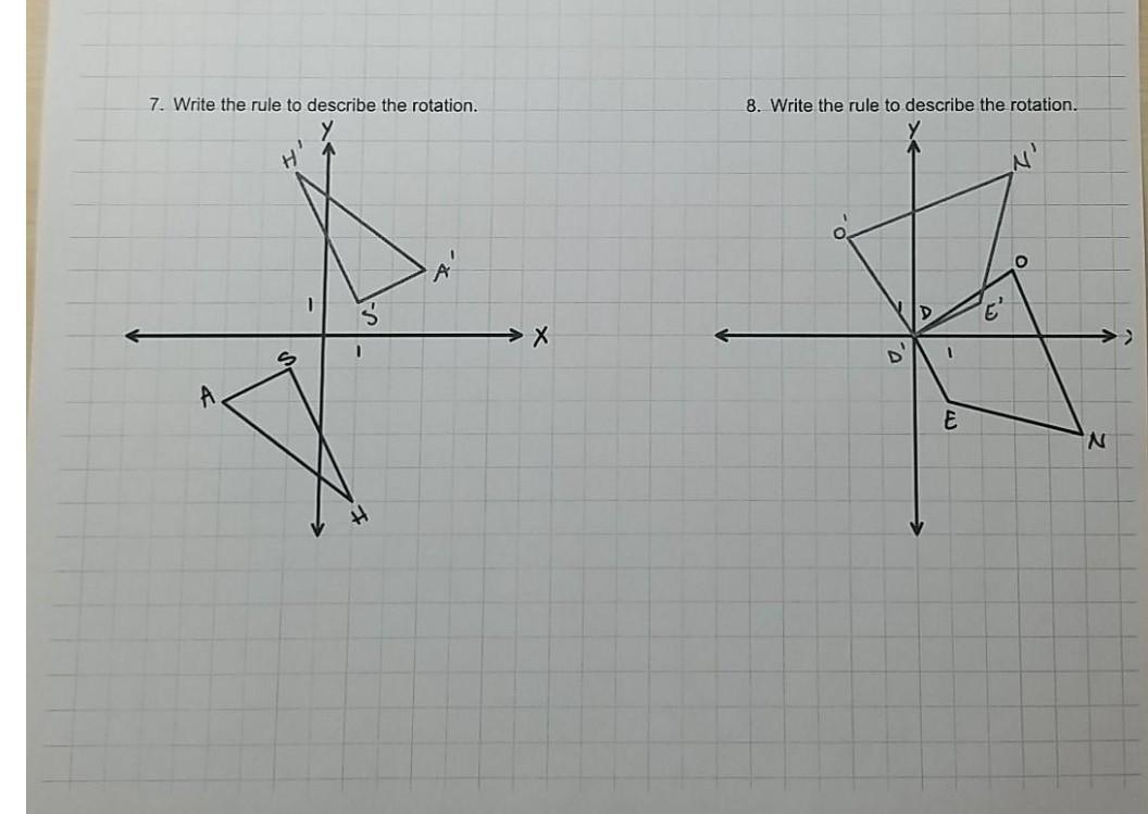 Solved 6. Write the rule to describe the rotation. Y A I's I | Chegg.com