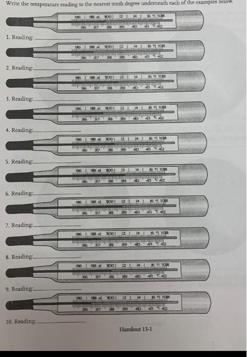 Solved Write the temperature reading to the nearest tenth | Chegg.com