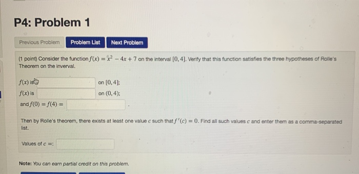 Solved P4: Problem 1 Previous Problem Problem List Next | Chegg.com