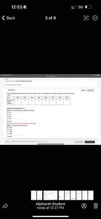 Solved 12:534 :A 5G く Back 3 of 9 点 | Chegg.com