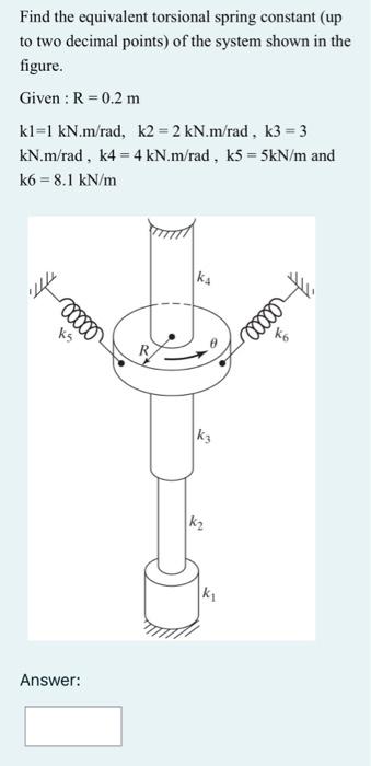 Solved Find the equivalent torsional spring constant (up to | Chegg.com
