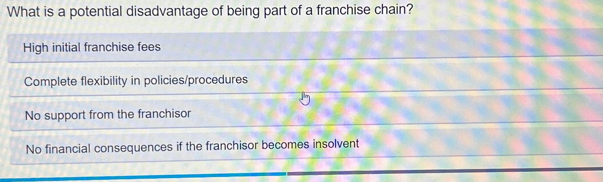 Solved What is a potential disadvantage of being part of a | Chegg.com