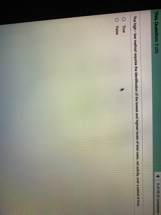 Solved This Question: 5 pts 5 of 20 (4 complete) The | Chegg.com