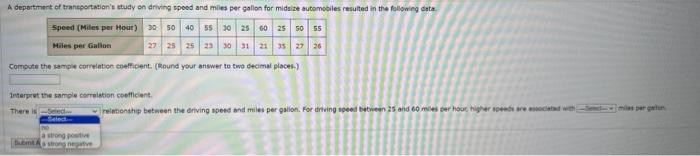 Solved A deportment of traneportatian's study on driving | Chegg.com