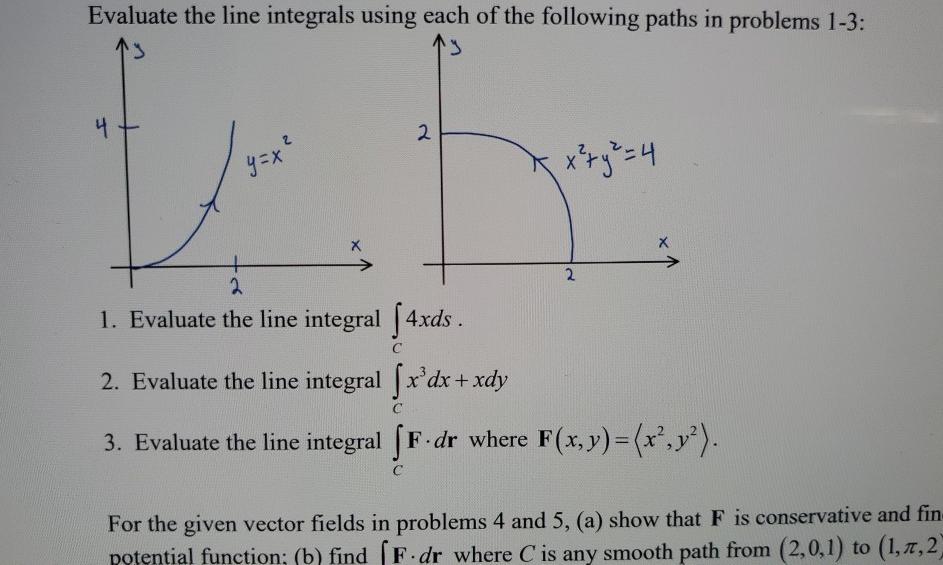 Solved Evaluate the line integrals using each of the | Chegg.com