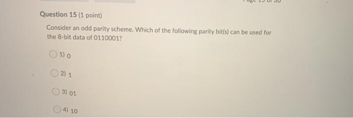 Solved Question 13 (1 point) Which of the following | Chegg.com