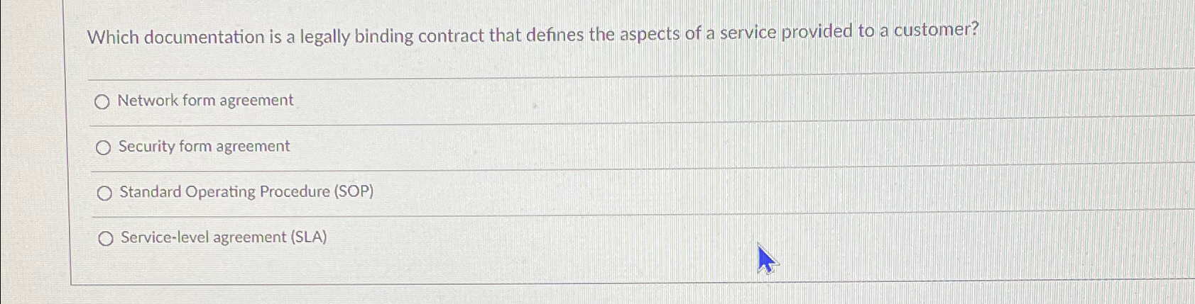 Solved Which documentation is a legally binding contract | Chegg.com