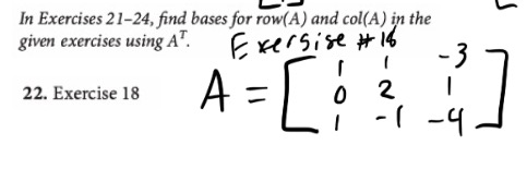 Solved In Exercises 21-24, ﻿find bases for row (A) ﻿and | Chegg.com