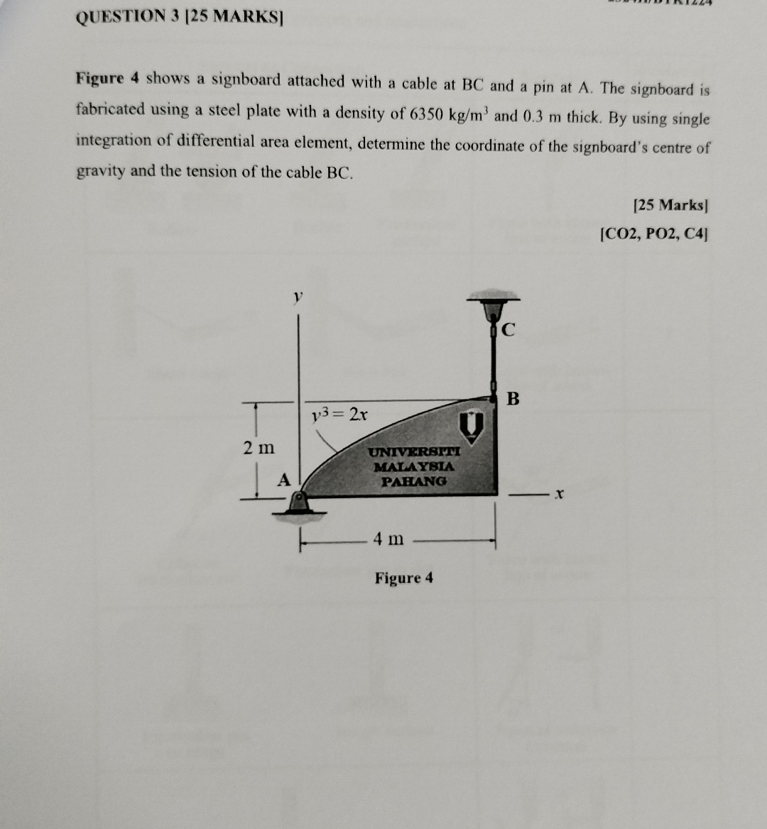 QUESTION 3 [25 ﻿MARKS]Figure 4 ﻿shows a signboard | Chegg.com