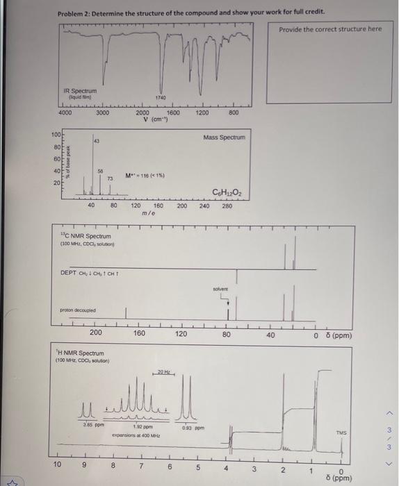 Solved Problem 1: Determine the structure of the compound | Chegg.com
