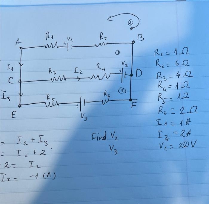 Solved it asking to find V2 and V3. please help me step by | Chegg.com