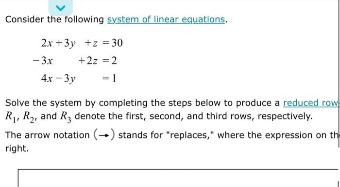 Solved Consider the following system of linear equations. | Chegg.com