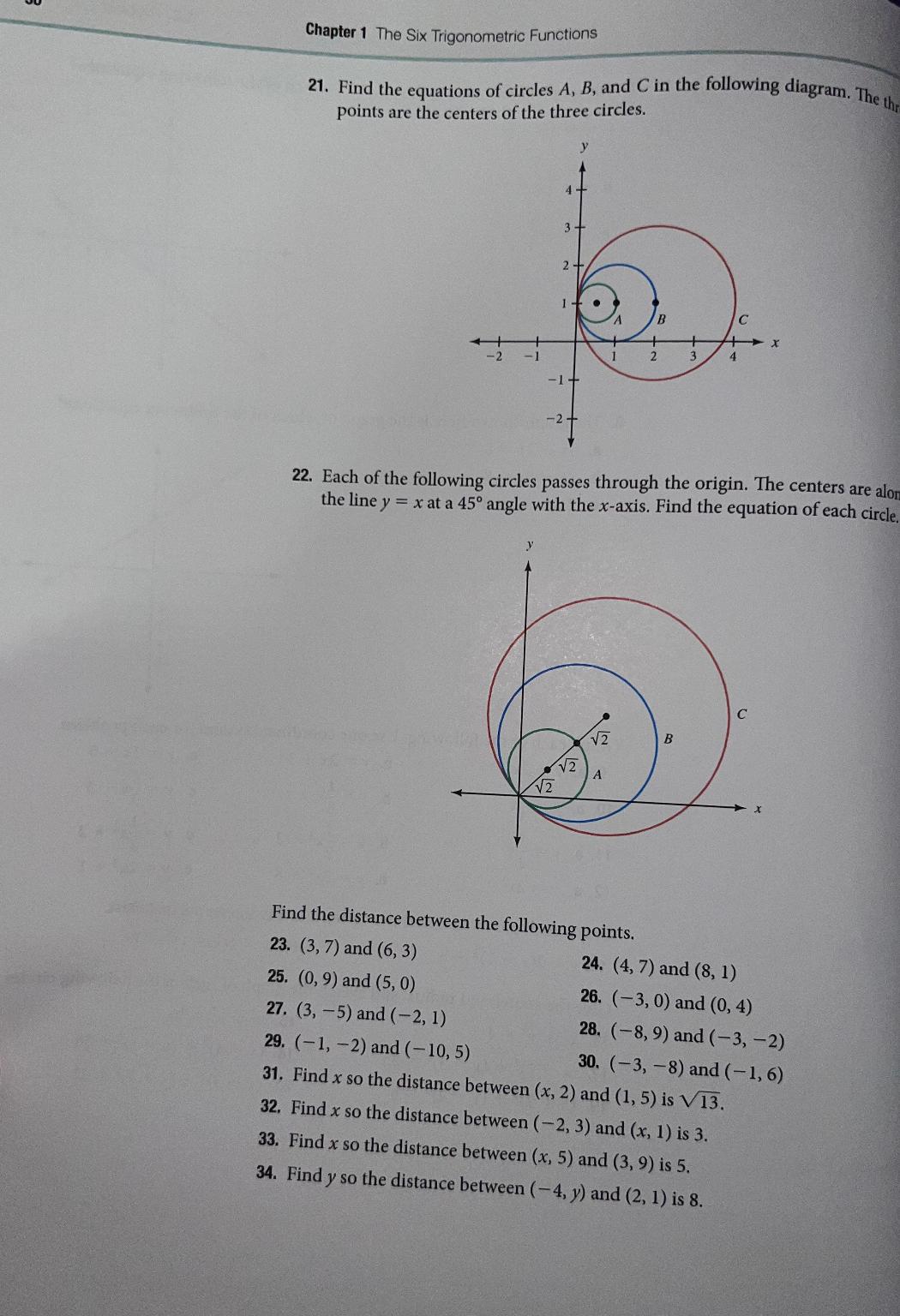 Solved Chapter 1 ﻿The Six Trigonometric Functions21. ﻿Find | Chegg.com