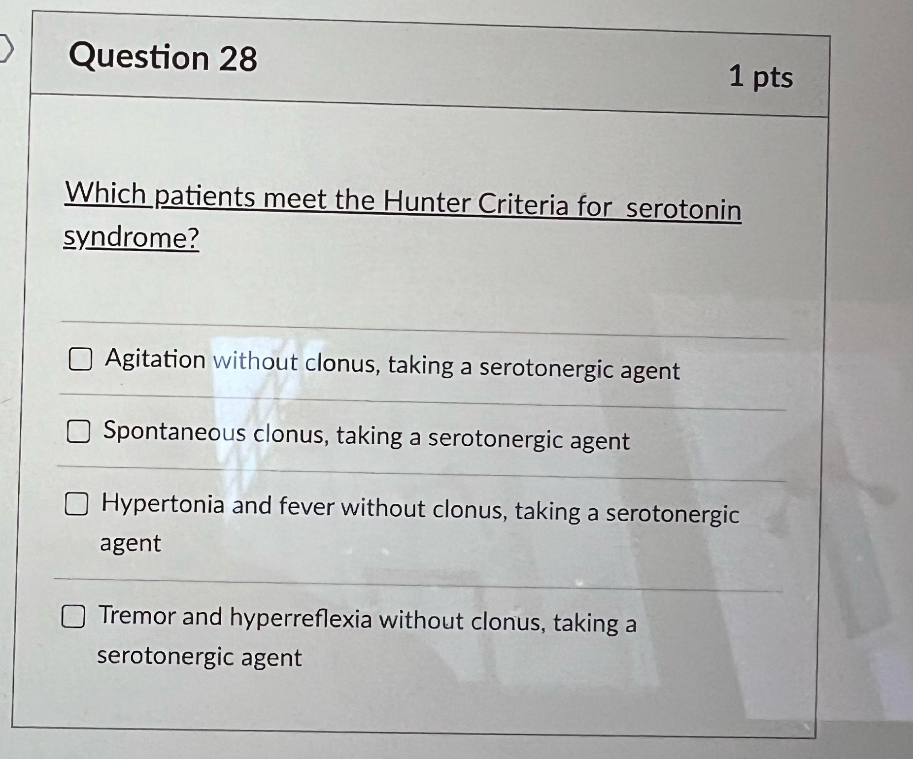 Solved Question 281ptsWhich patients meet the Hunter | Chegg.com
