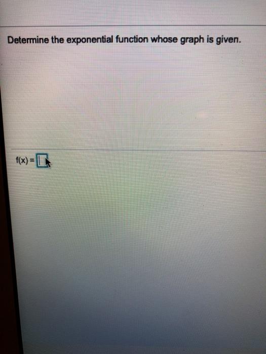 Solved Determine the exponential function whose graph is | Chegg.com