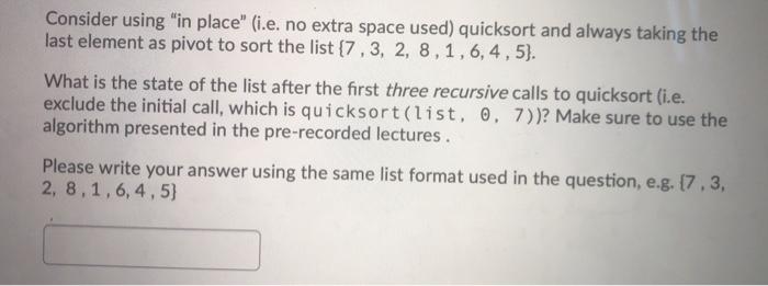Solved java taskthe conventional quicksort | Chegg.com
