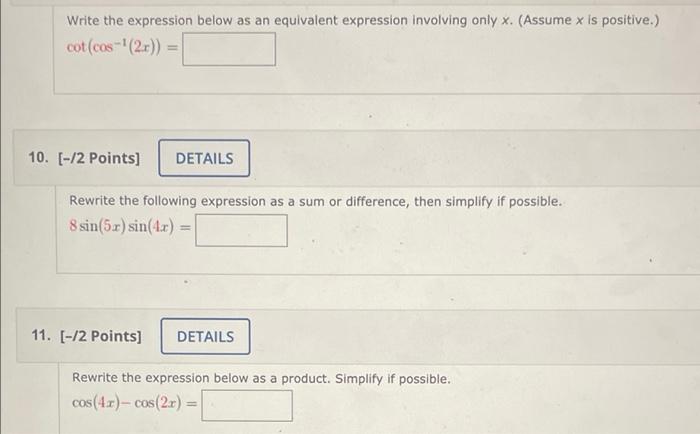 Solved Write the expression below as an equivalent | Chegg.com