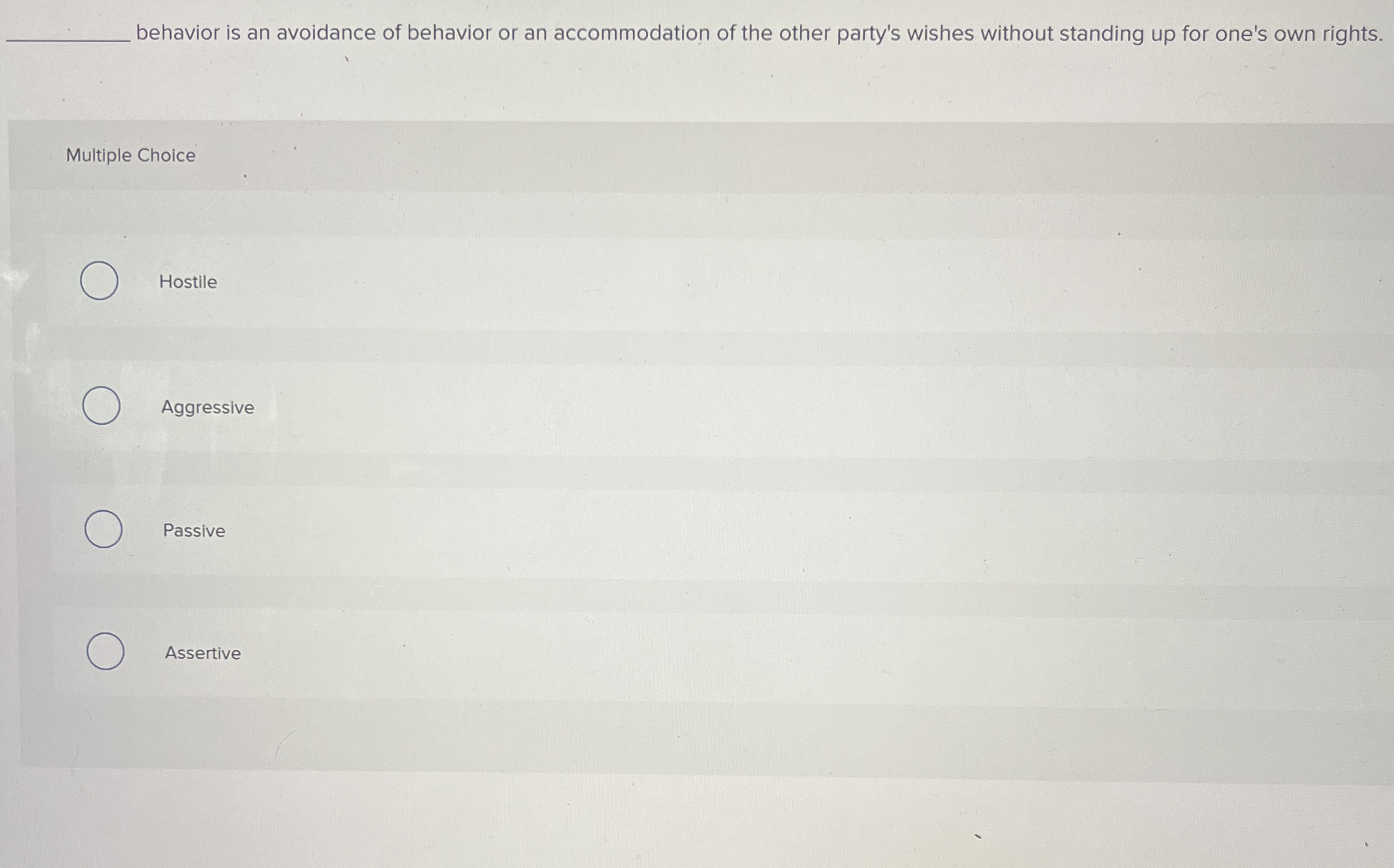 Solved behavior is an avoidance of behavior or an | Chegg.com