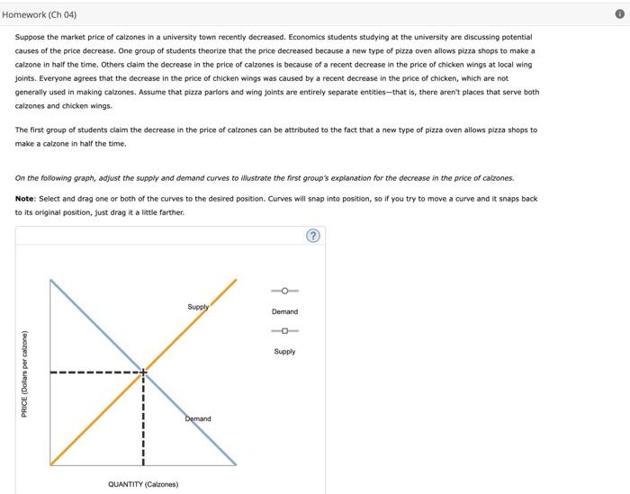 Solved Suppose the market price of calzones in a university | Chegg.com