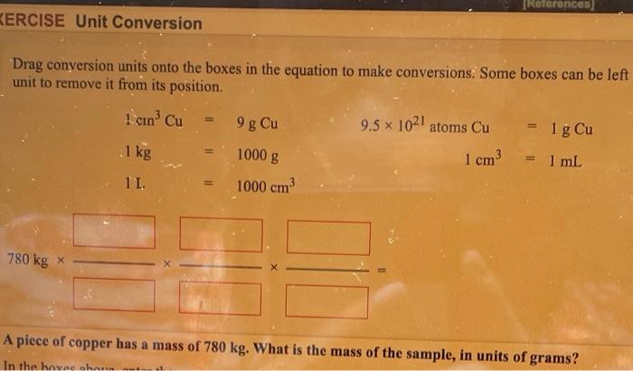 Solved (References KERCISE Unit Conversion Drag conversion | Chegg.com