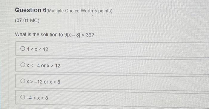 Solved Question 6multiple Choice Worth 5 Points 0701 Mc 