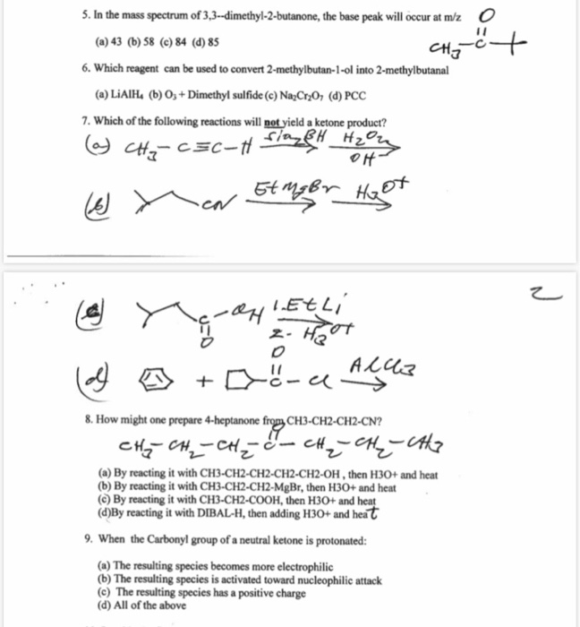 Solved 5. In the mass spectrum of 3,3--dimethyl-2-butanone, | Chegg.com