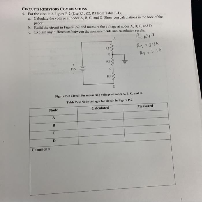 Solved CIRCUITS RESISTORS COMBINATIONS 4. For the circuit in | Chegg.com