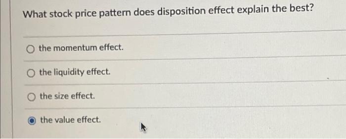 Solved What stock price pattern does disposition effect | Chegg.com