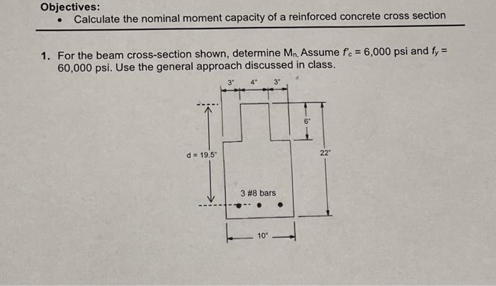 Solved Objectives: - Calculate the nominal moment capacity | Chegg.com