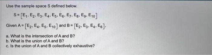 Solved Use the sample space S defined below. | Chegg.com