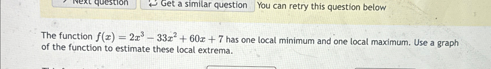 Solved larr Get a similar question You can retry this | Chegg.com
