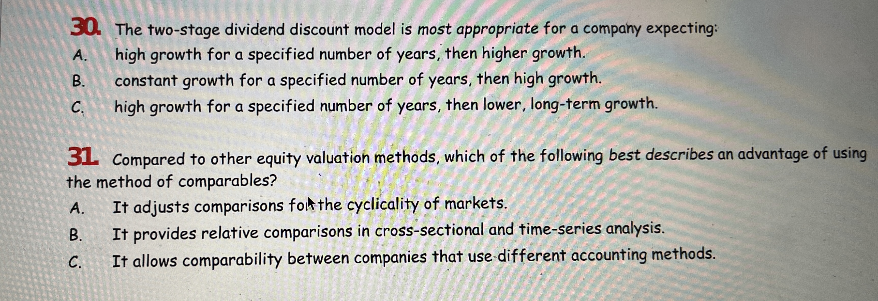 Solved The two-stage dividend discount model is most | Chegg.com