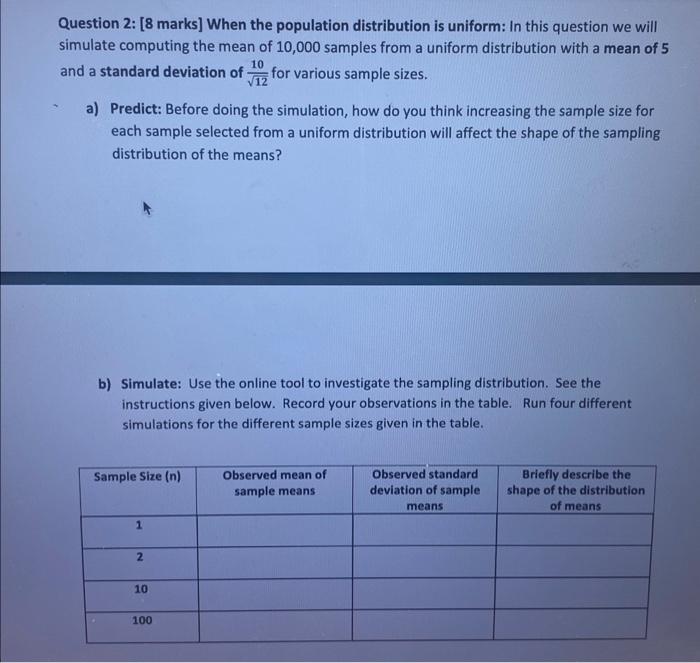 Solved Question 2: [ 8 marks] When the population | Chegg.com