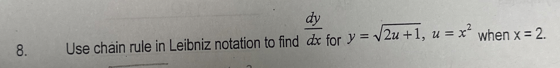 Solved Use chain rule in Leibniz notation to find dydx ﻿for | Chegg.com