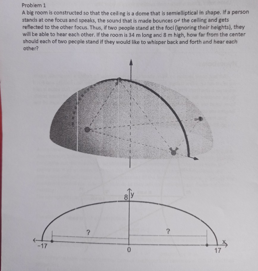 Solved Problem 3 A tunnel has the shape of a semi-ellipse | Chegg.com