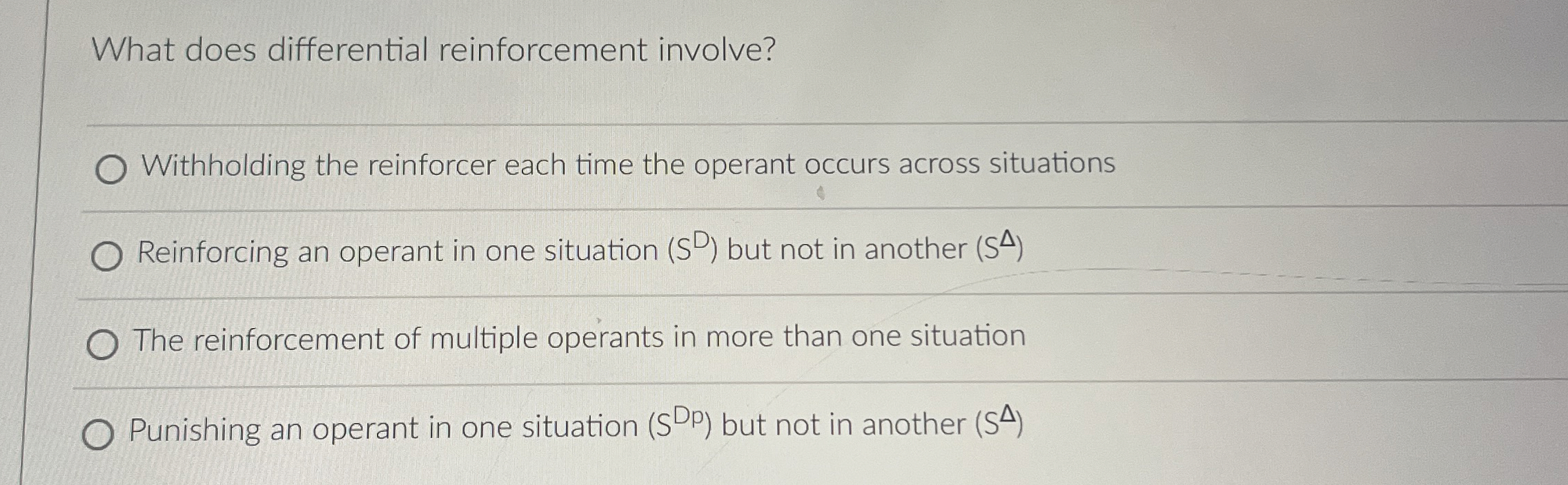 Solved What does differential reinforcement | Chegg.com