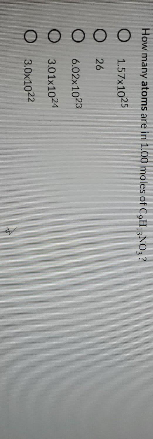 Solved How many atoms are in 1.00 moles of C,H13NO3? O | Chegg.com