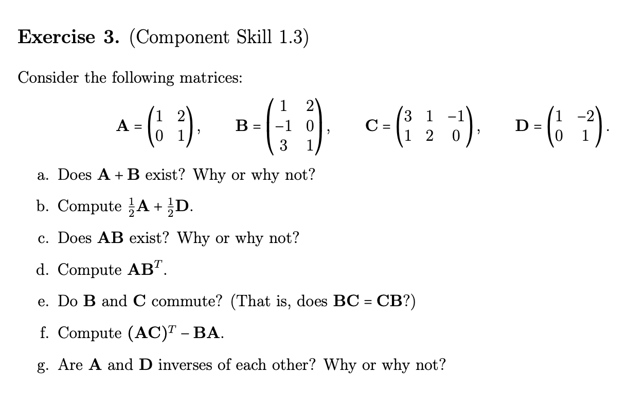 Solved Exercise 3. (Component Skill 1.3)Consider the | Chegg.com